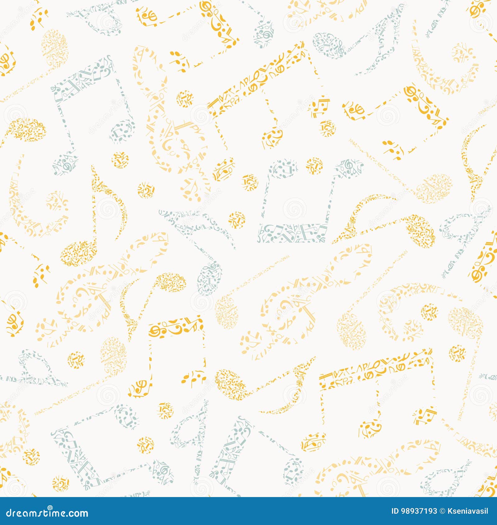 Seamless pattern of music stock vector. Illustration of decor - 98937193