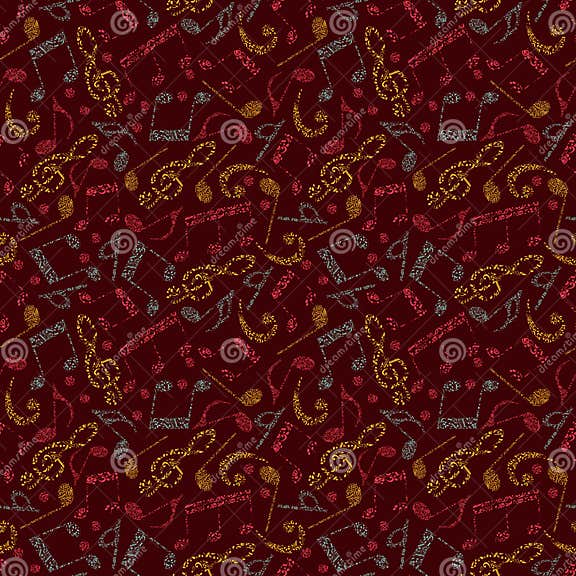 Seamless pattern of music stock vector. Illustration of note - 98937224