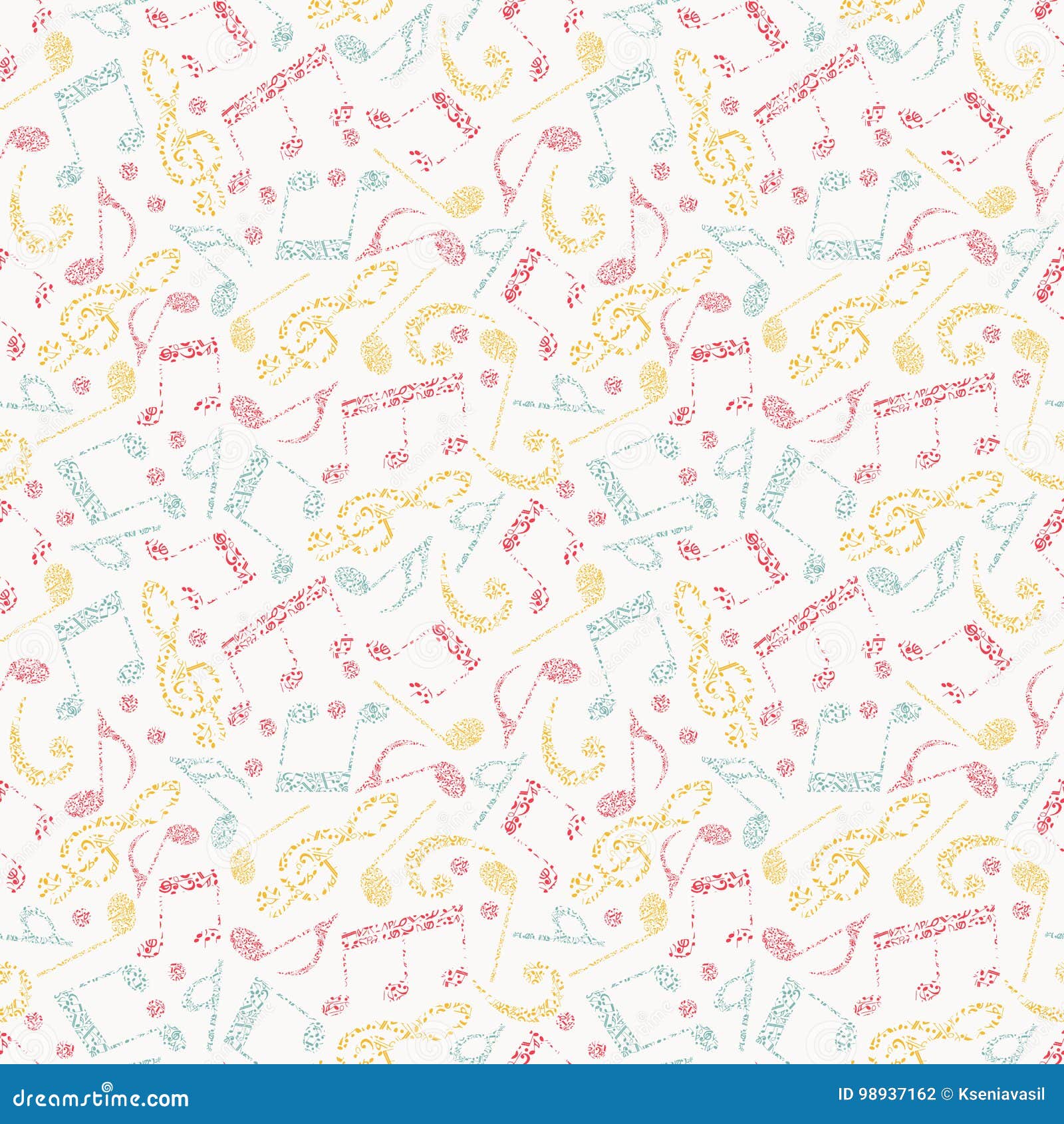 Seamless pattern of music stock vector. Illustration of creative - 98937162