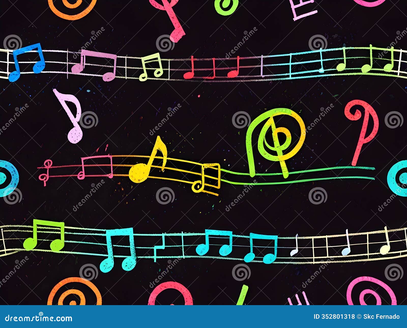 Music Notes Seamless Pattern in Vector Format Stock Illustration ...