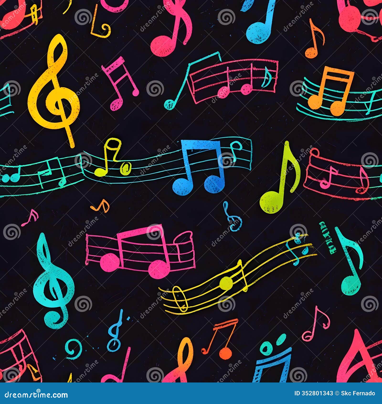 Music Notes Seamless Pattern in Vector Format Stock Illustration ...