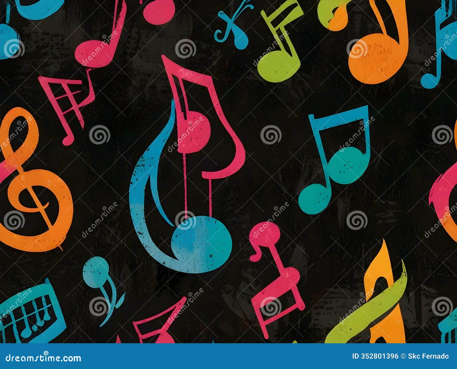 Music Notes Seamless Pattern in Vector Format Stock Illustration ...