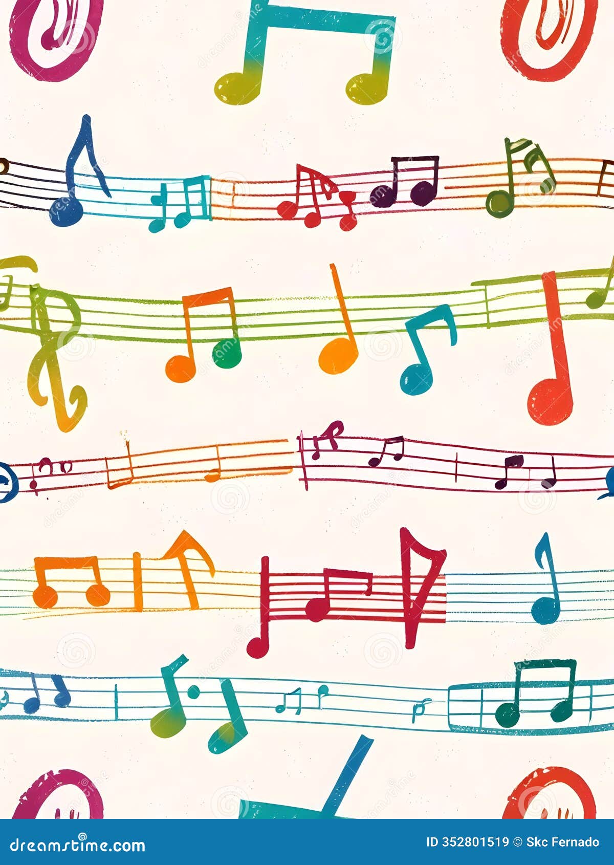 Music Notes Seamless Pattern in Vector Format Stock Illustration ...