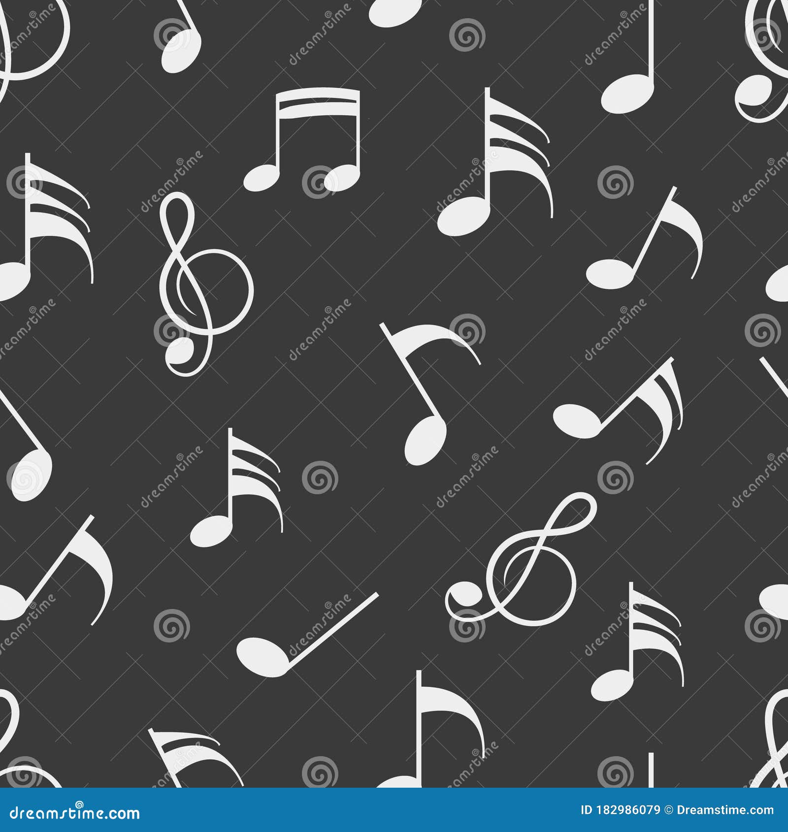 Seamless Pattern of Music Symbol Notation Stock Vector - Illustration ...