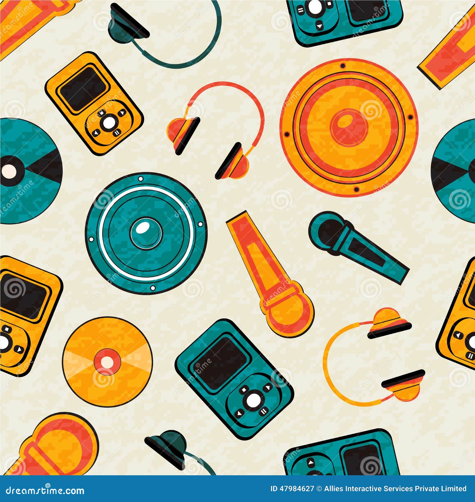 Seamless Pattern of Musical Instrument. Stock Illustration ...