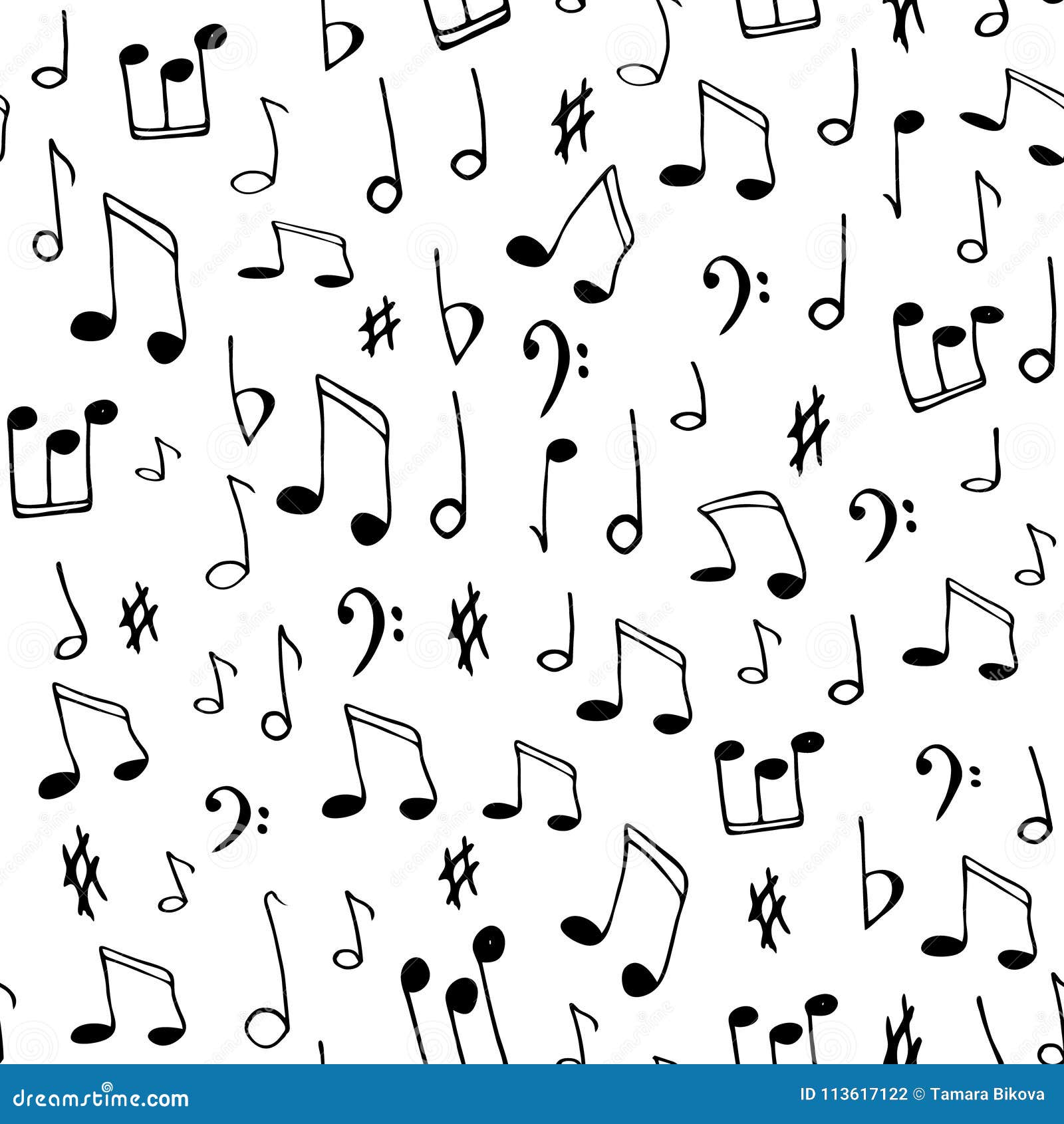 Seamless Background with Music Notes Stock Vector - Illustration of ...