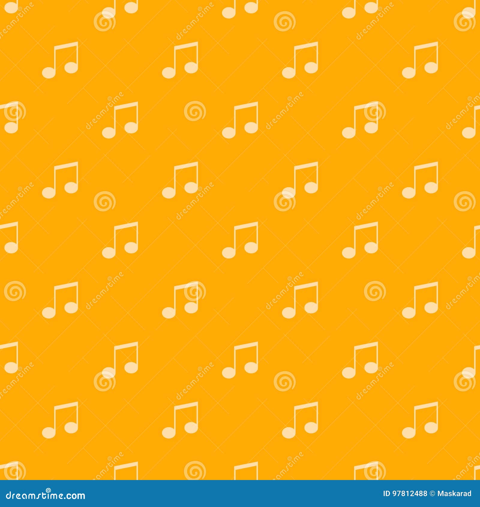 Seamless Pattern with Musical Notes. Vector. Stock Vector ...