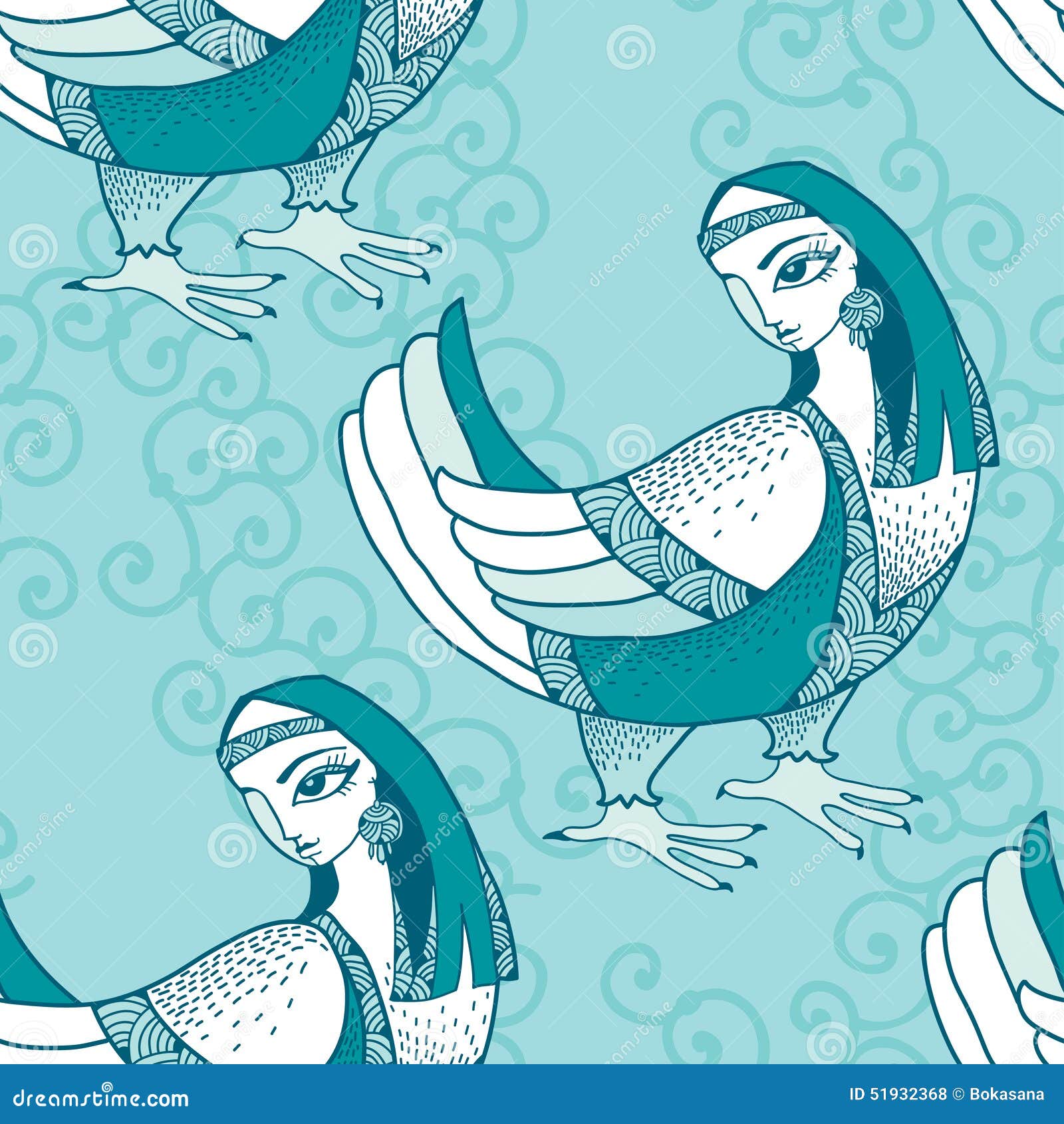 Seamless Pattern with Mythological Bird. the Series of Mythological ...