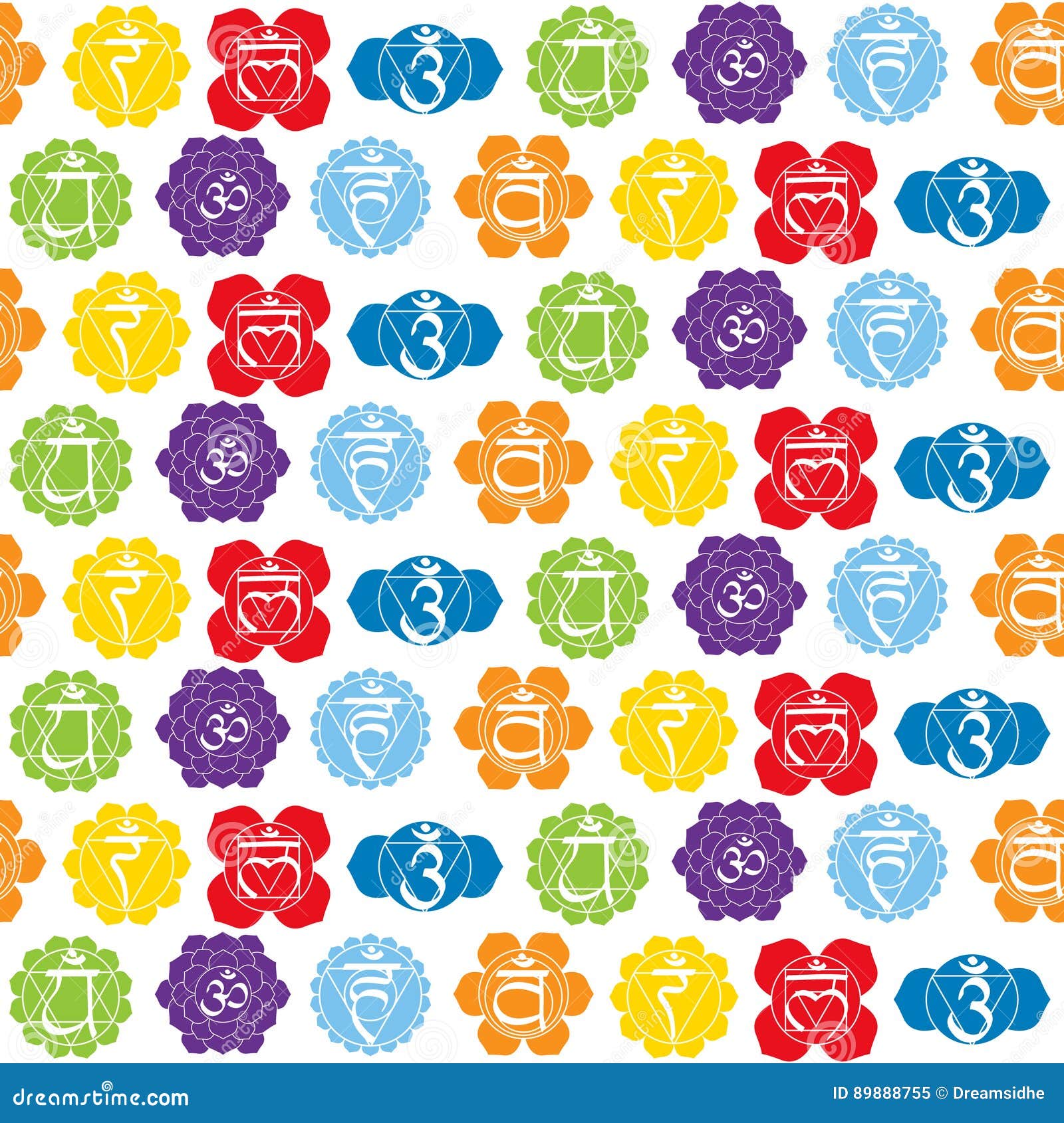 Seamless Pattern with Names of Chakras in Sanskrit Stock Vector - Illustration of monochrome ...