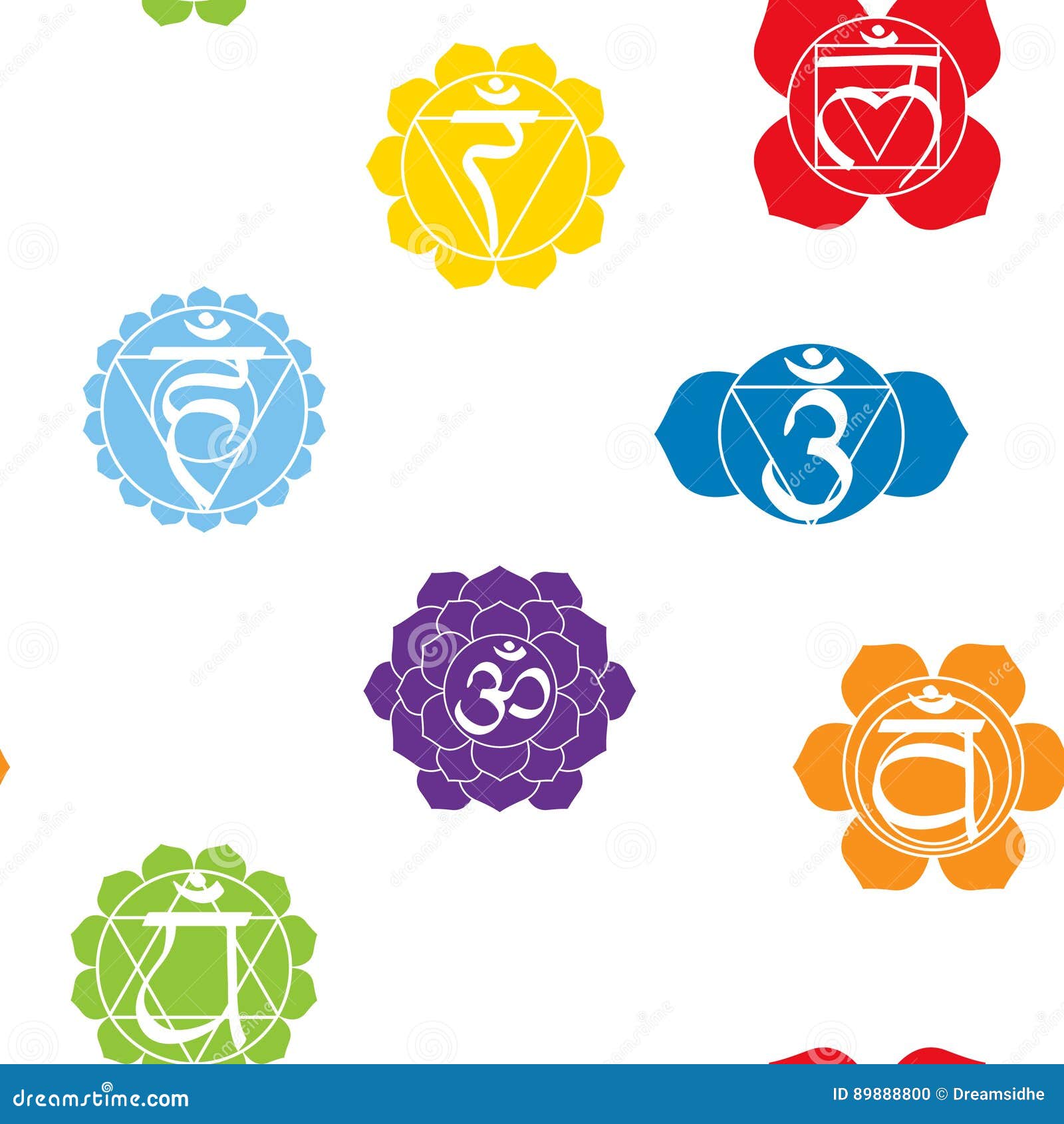Seamless Pattern with Names of Chakras in Sanskrit Stock Vector ...