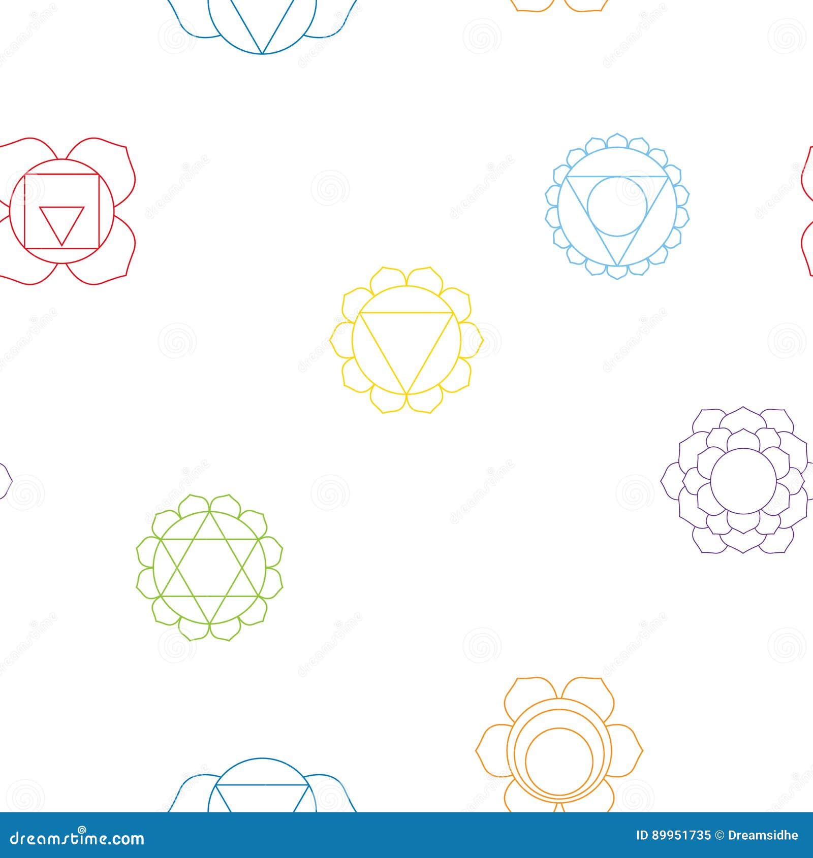 Seamless Pattern with Names of Chakras in Sanskrit Stock Vector - Illustration of crown, sign ...