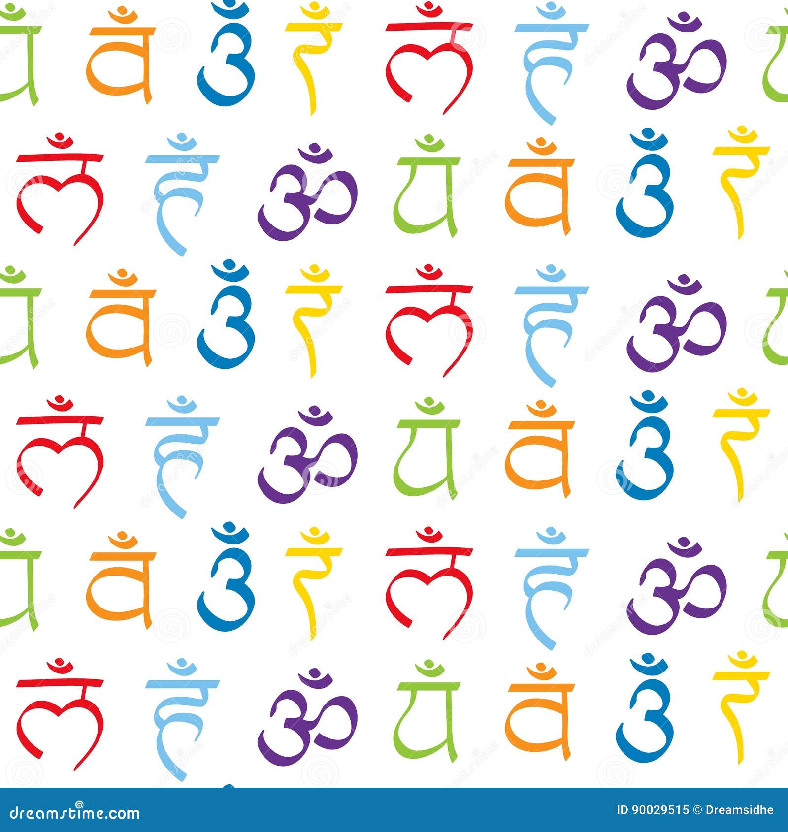 Seamless Pattern with Names of Chakras in Sanskrit Stock Vector ...