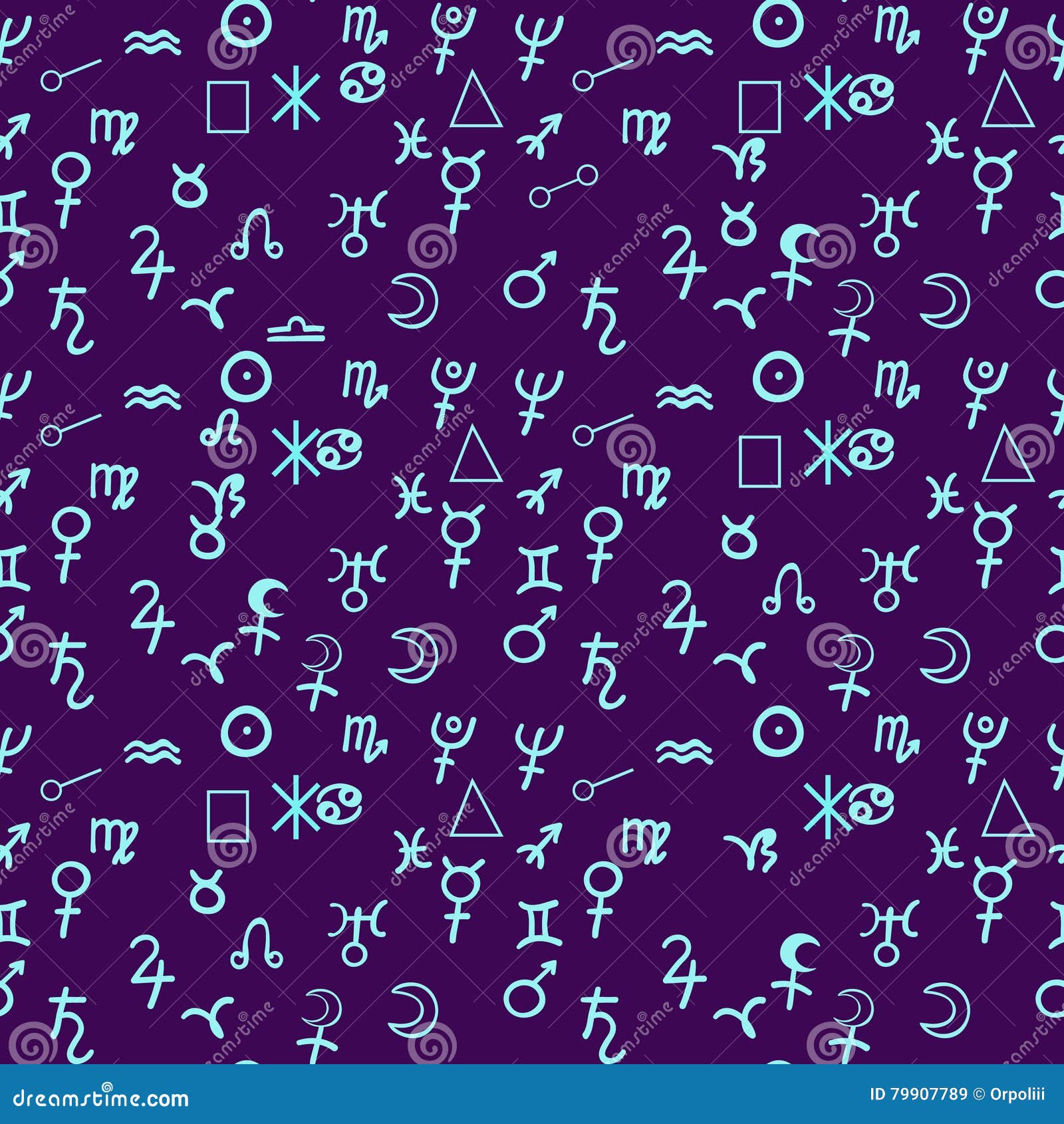 Seamless Pattern the Natal Astrological Chart, Zodiac Signs. Stock ...