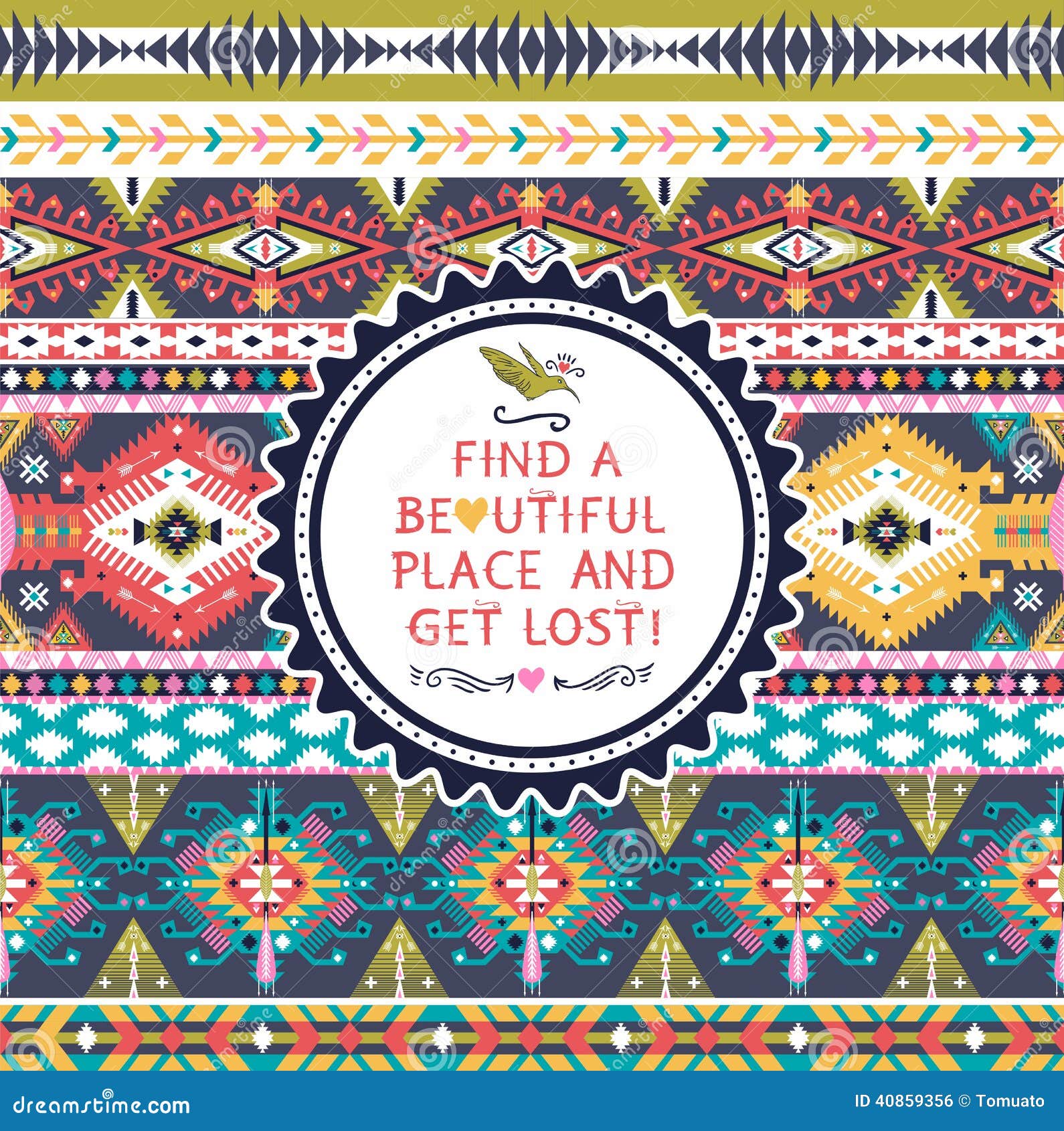 Seamless Pattern in Native American Style Stock Vector - Illustration ...