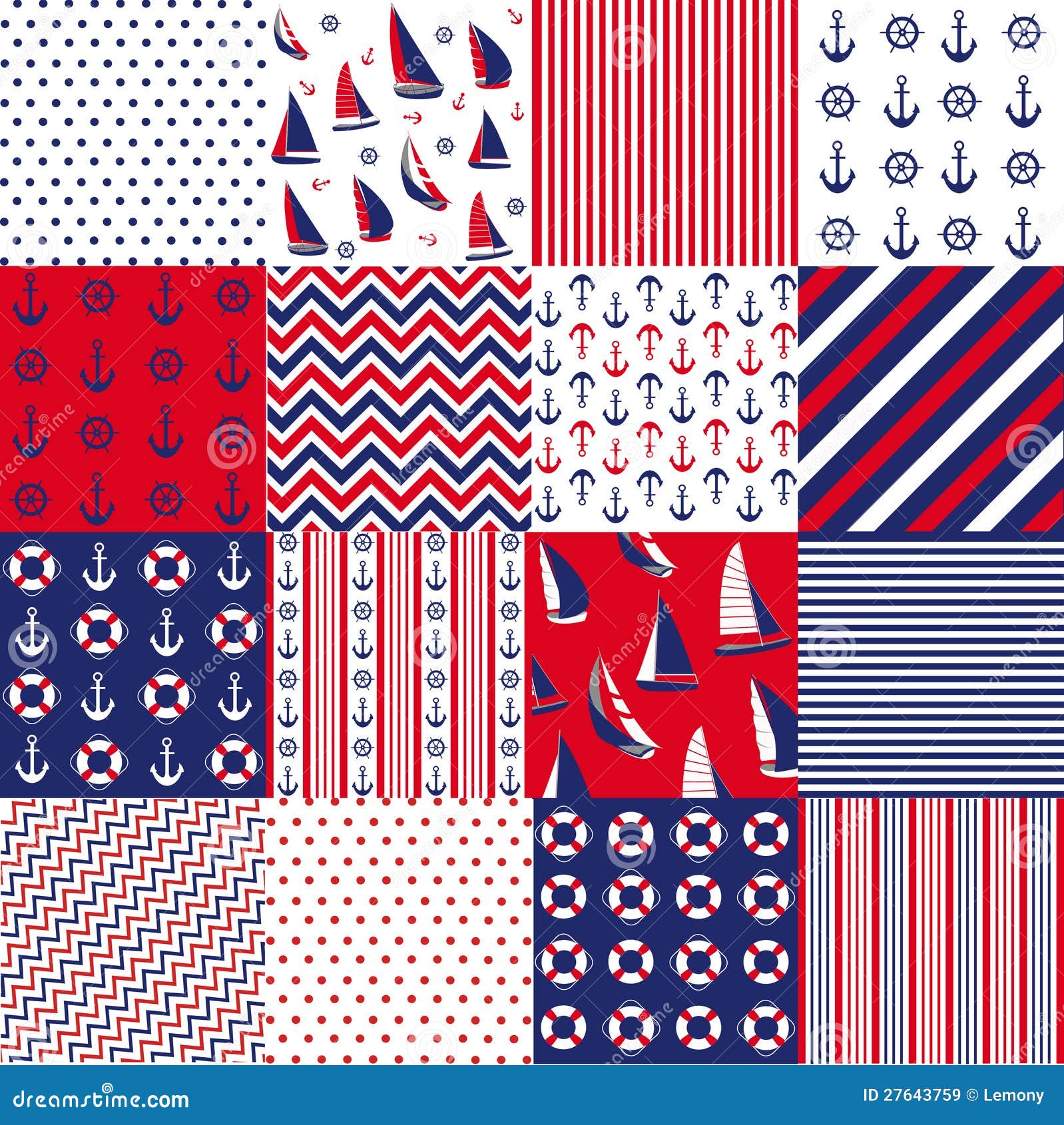 Nautical Elements Set With Sailor Sea Animals, Mermaid, Ship, Diving ...