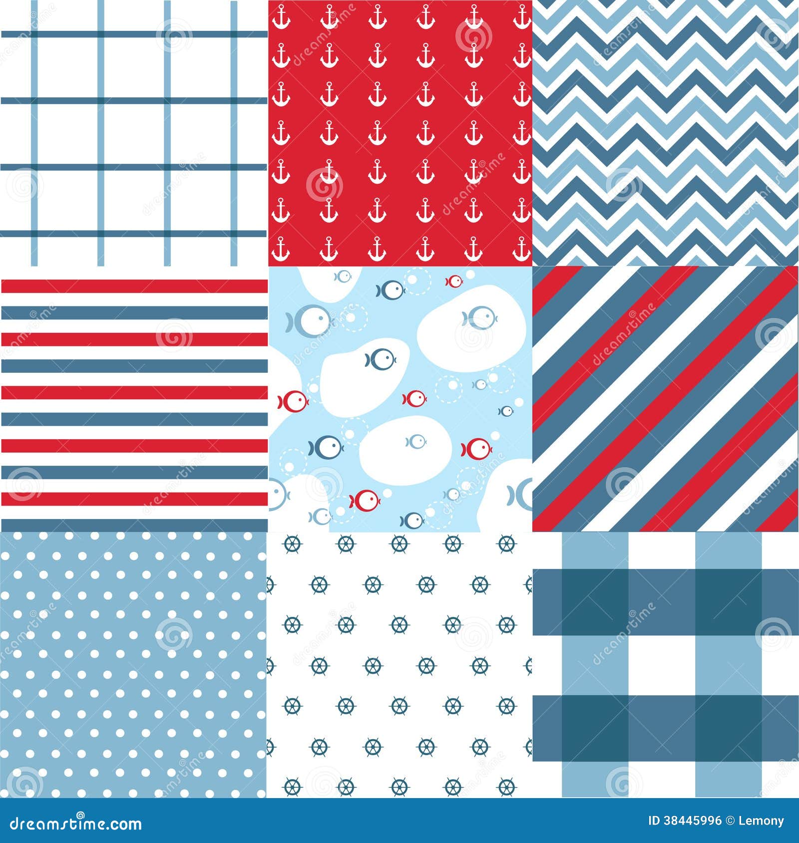 Nautical Elements Set With Sailor Sea Animals, Mermaid, Ship, Diving ...