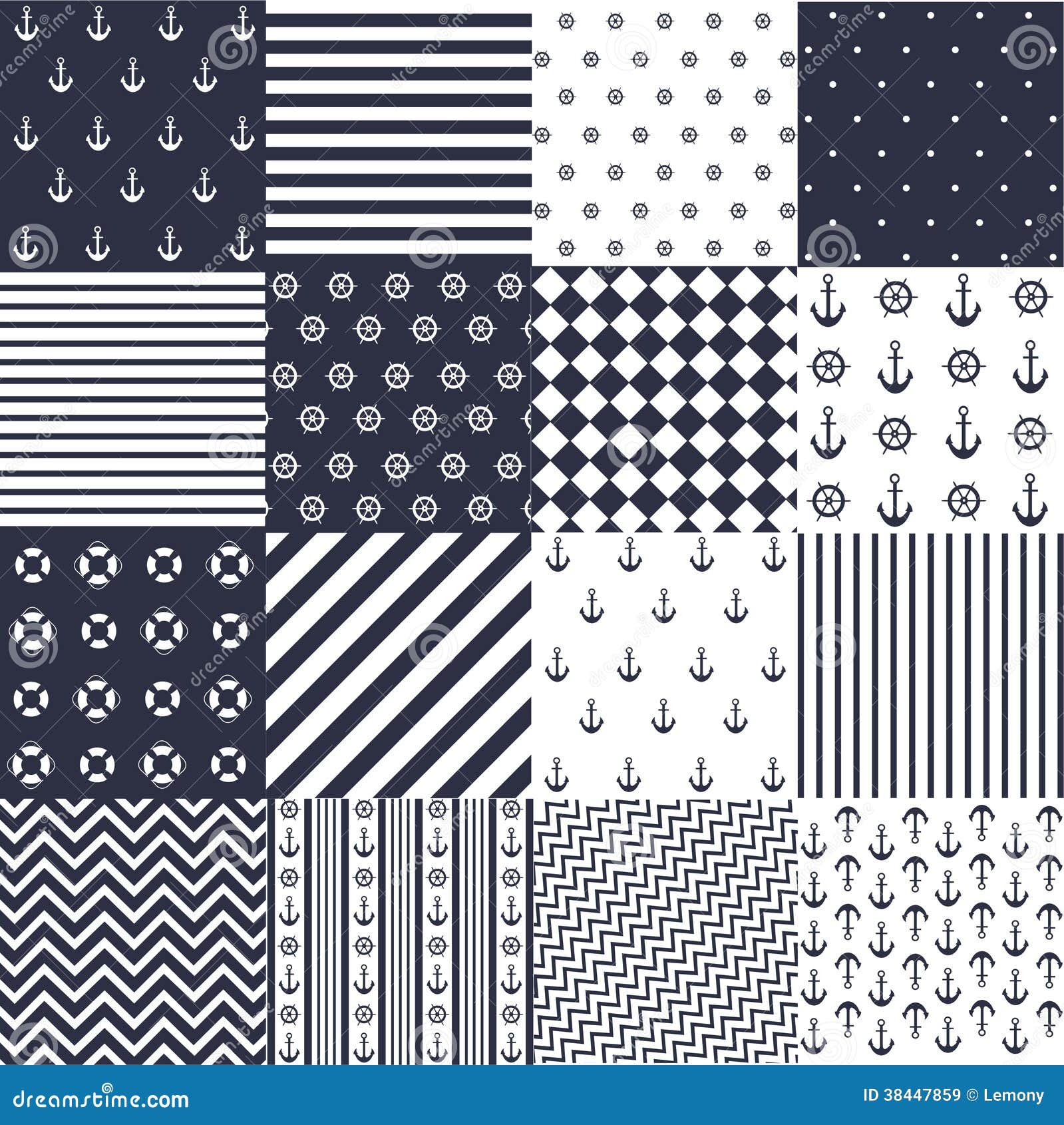 Nautical Elements Set With Sailor Sea Animals, Mermaid, Ship, Diving ...