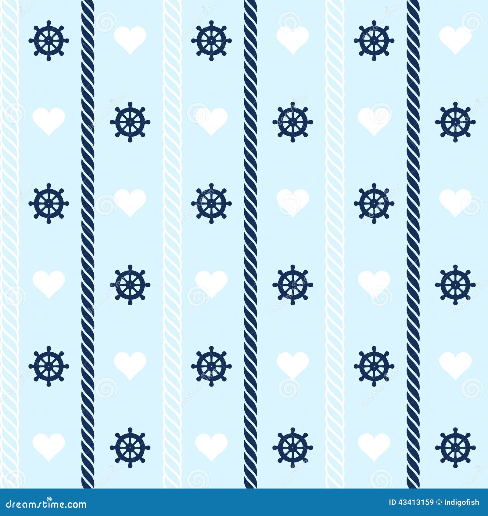 Seamless Pattern with Nautical Elements Stock Vector - Illustration of ...