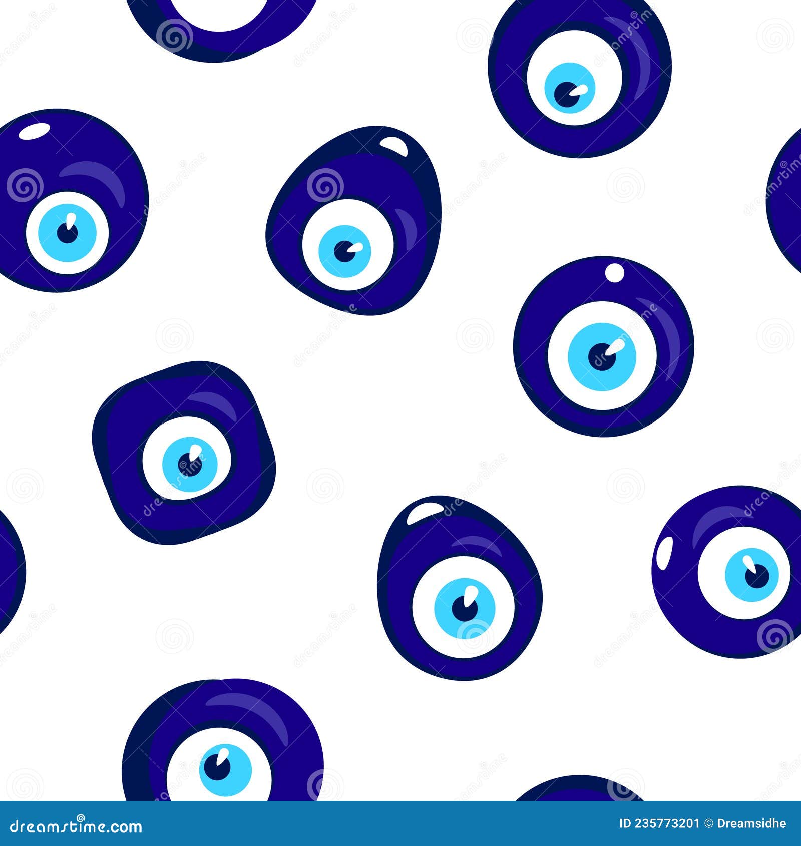 Seamless Pattern with Nazar Amulet Stock Vector - Illustration of nazar ...