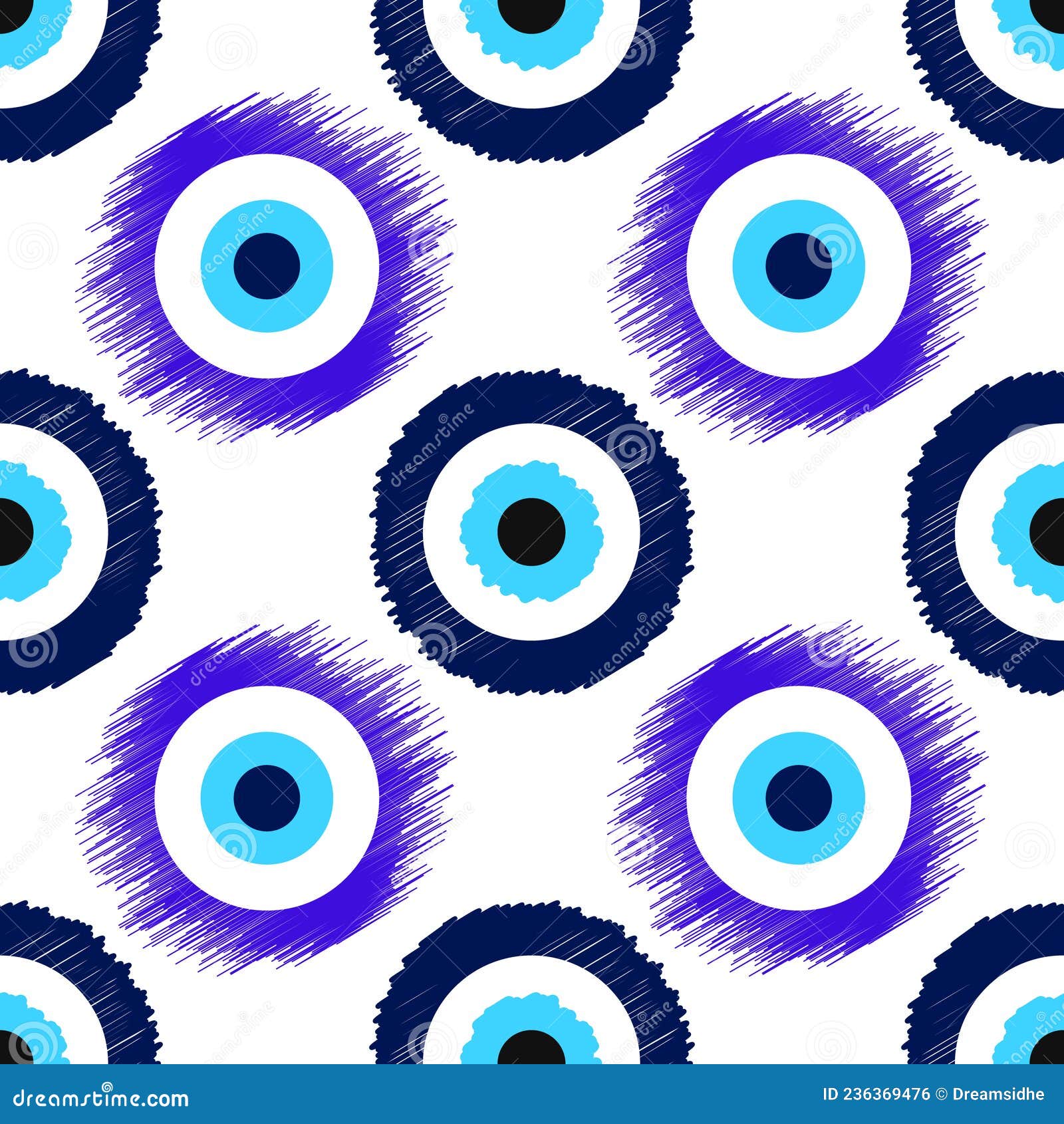 Seamless Pattern with Nazar Amulet Stock Vector - Illustration of glass ...