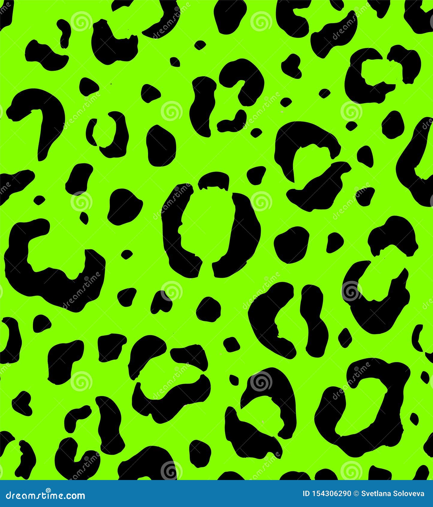Seamless Pattern of Neon Green Leopard Print Stock Vector ...