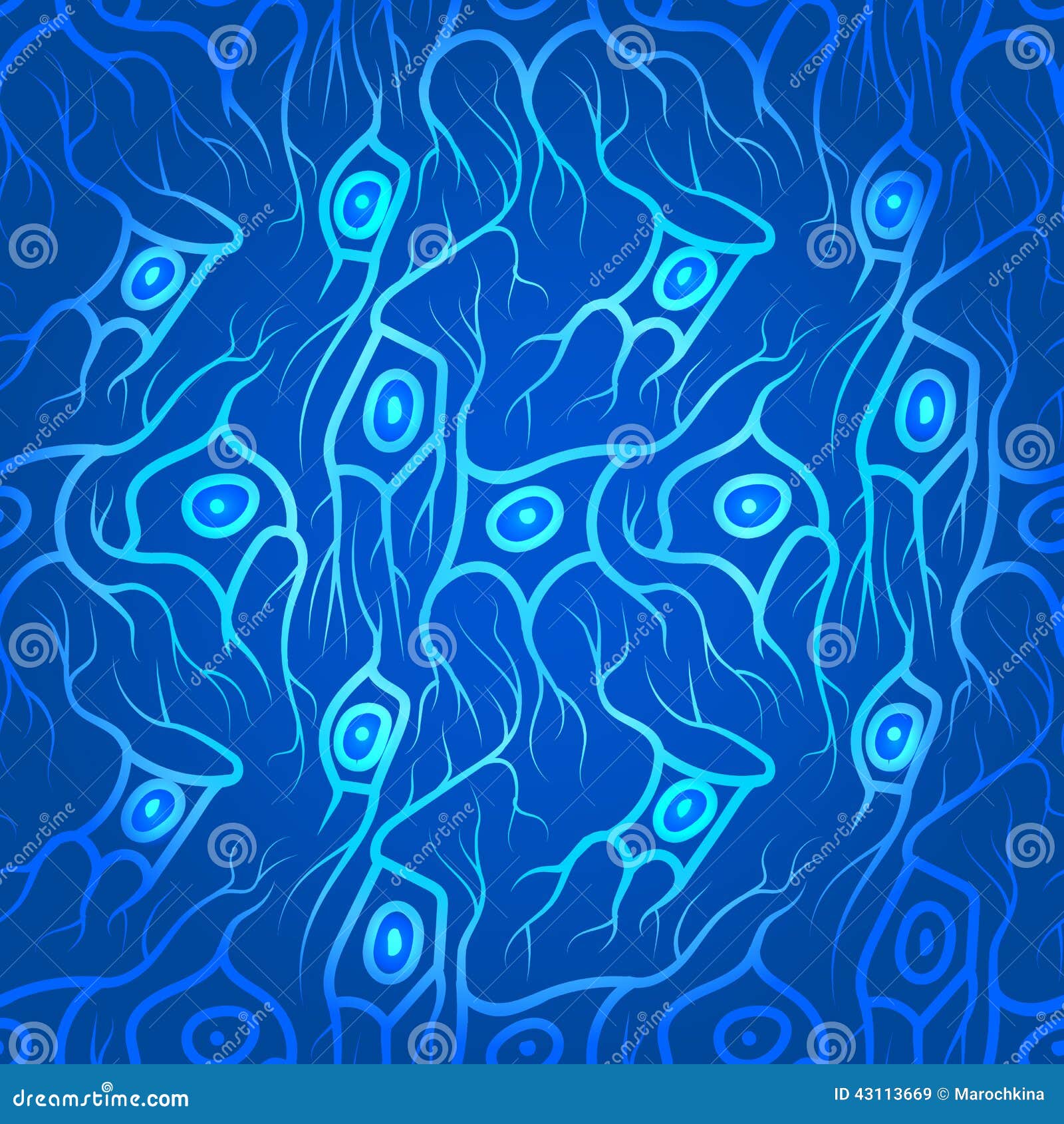 Seamless Pattern with Neurons Stock Vector - Illustration of energy ...