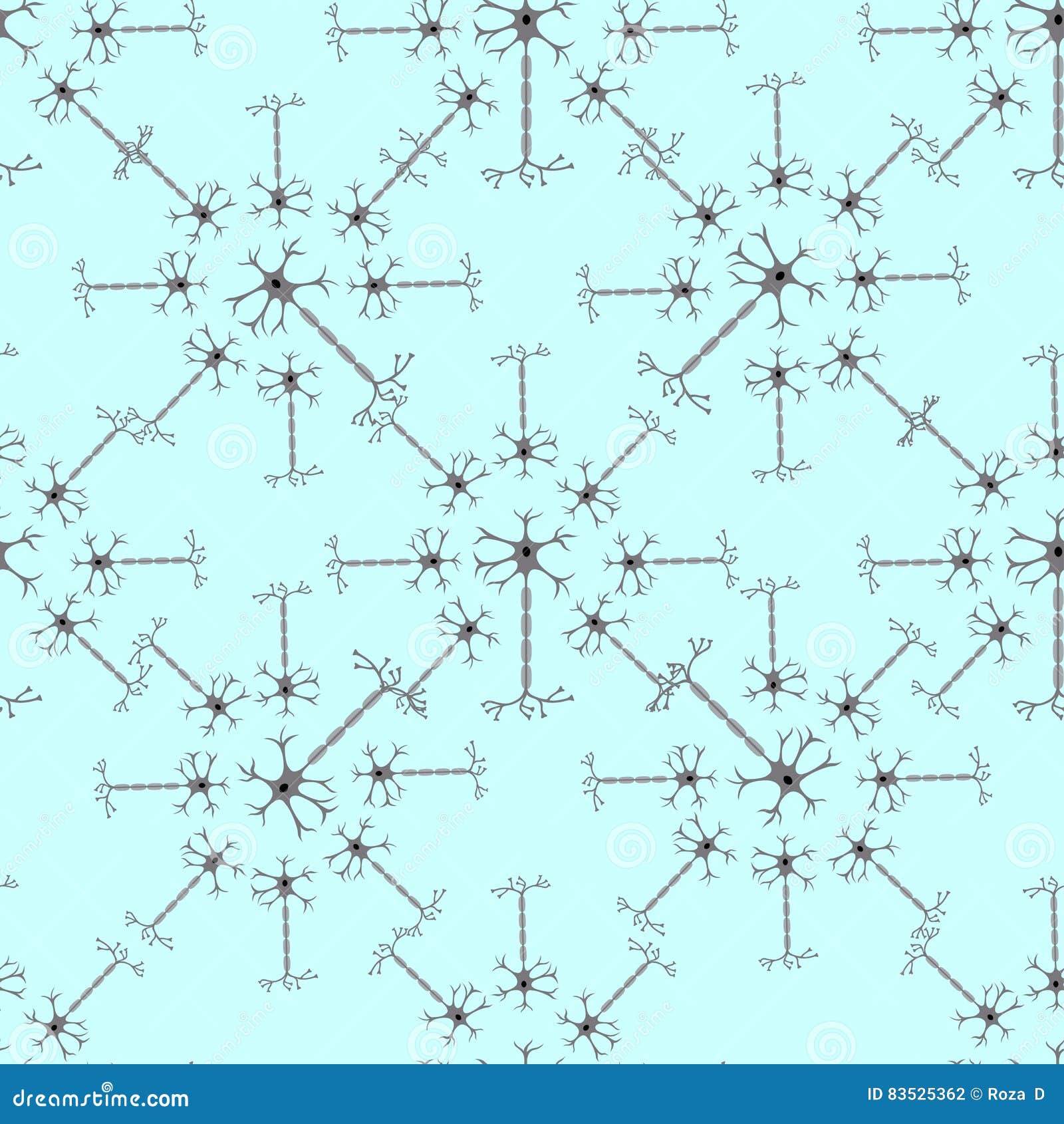 Seamless Pattern with Neurons Stock Vector - Illustration of electrical ...