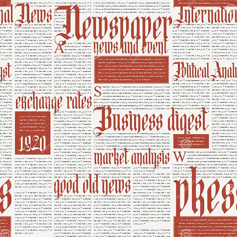 Seamless Pattern with Newspaper Columns Stock Illustration ...
