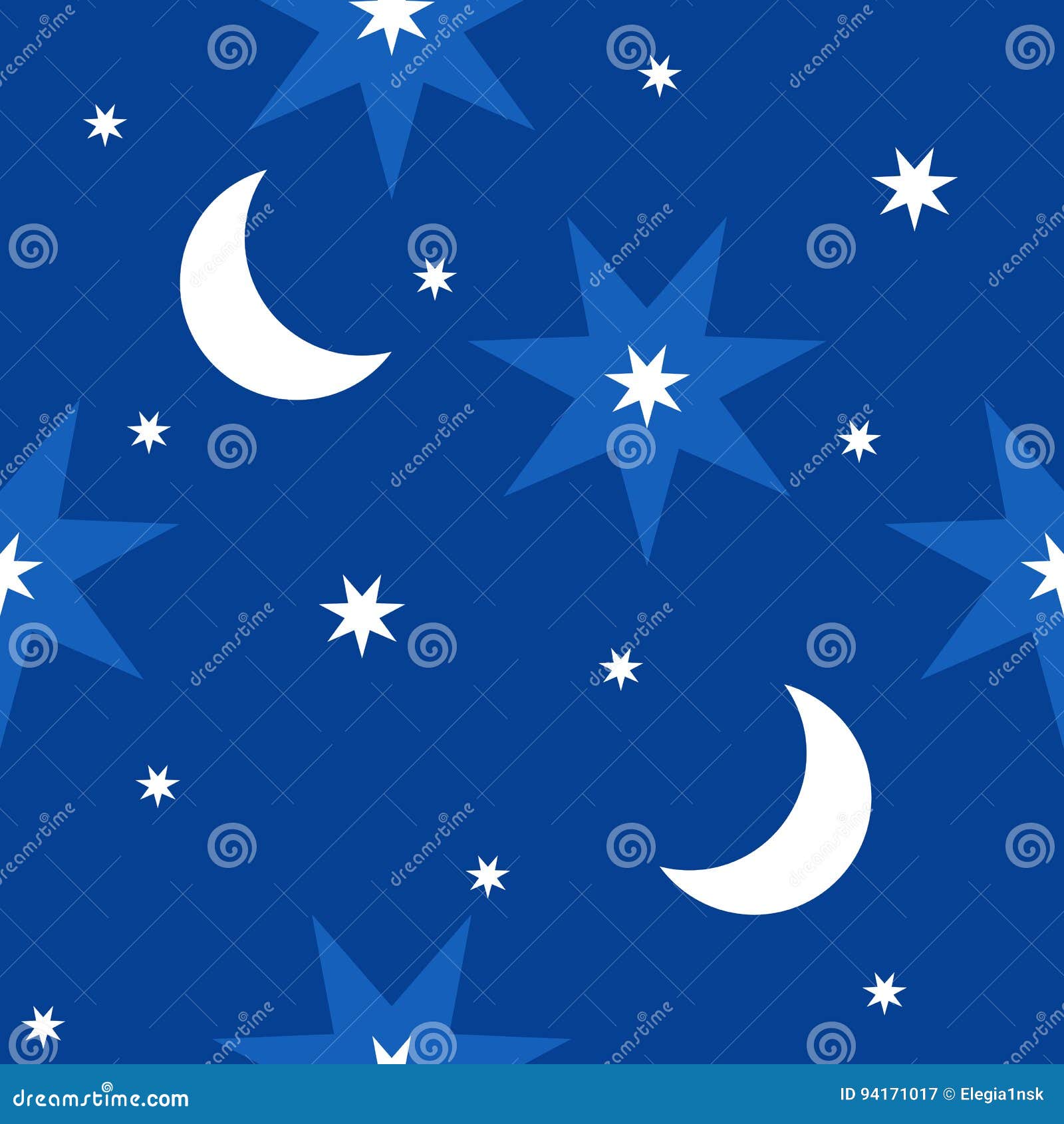 Seamless Pattern with Night Scene Stock Vector - Illustration of design ...