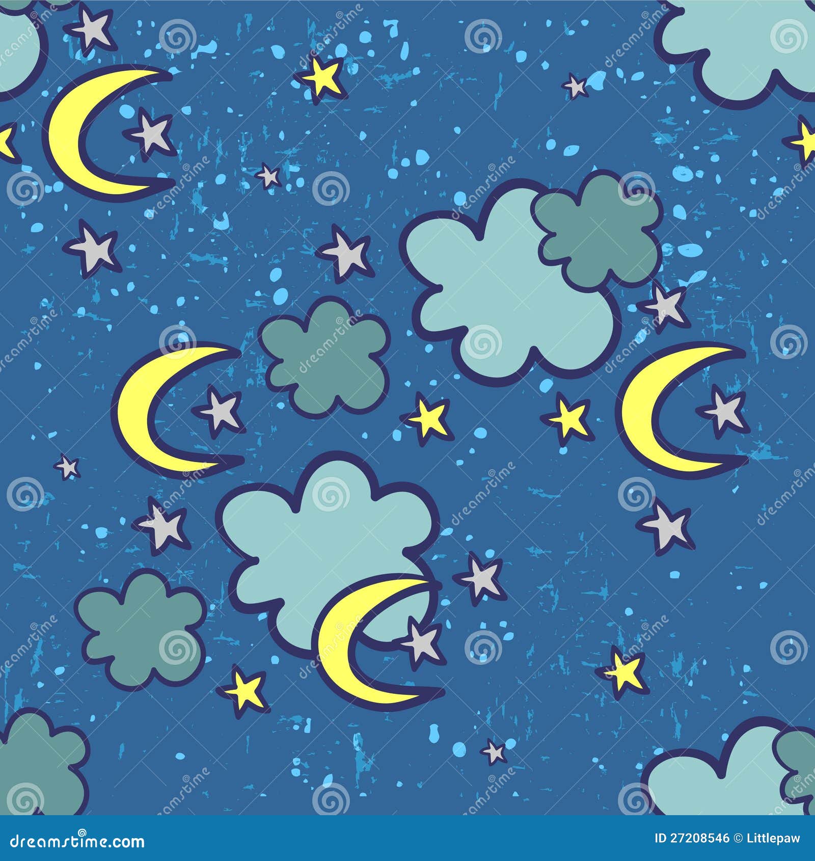 Seamless pattern night sky stock vector. Illustration of cute - 27208546
