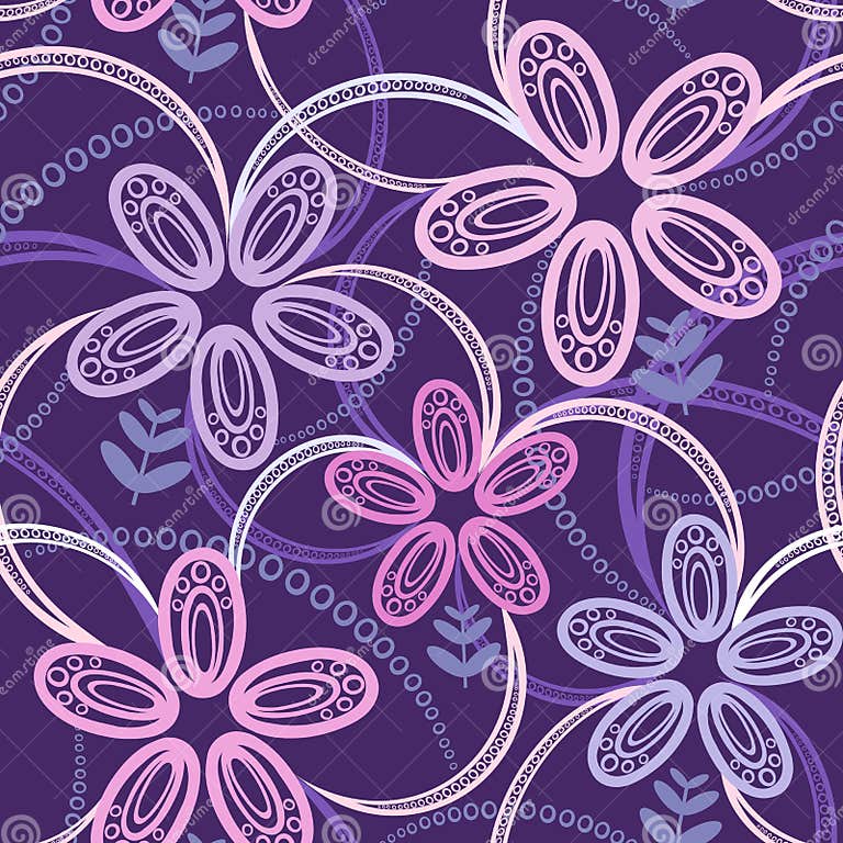 Seamless Pattern: Night Violet Stock Vector - Illustration of beauty ...