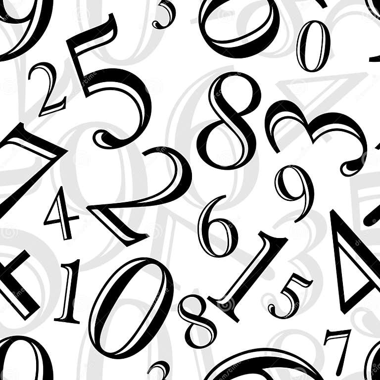 Seamless pattern - numbers stock vector. Illustration of ornament ...