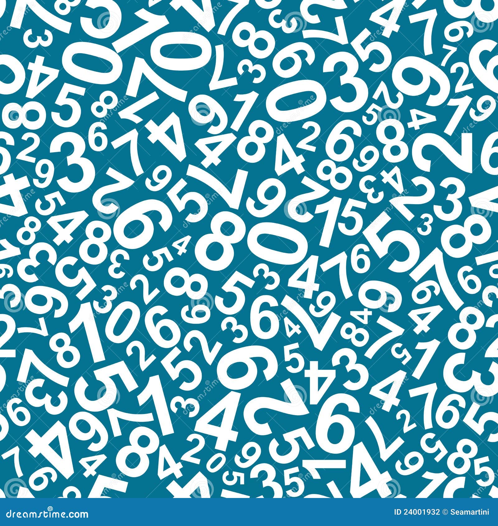 Seamless Pattern with Numbers Stock Vector - Illustration of infinity ...