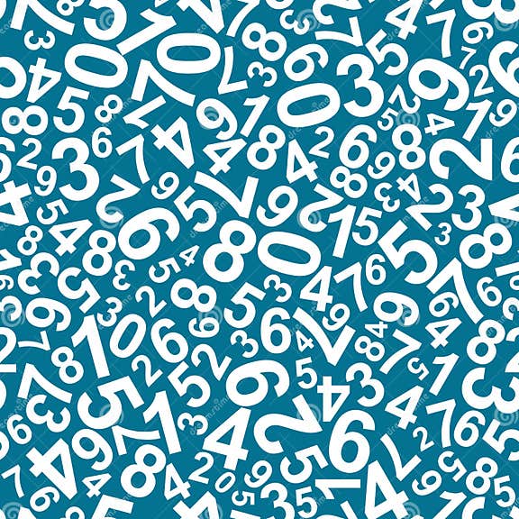 Seamless Pattern with Numbers Stock Vector - Illustration of infinity ...