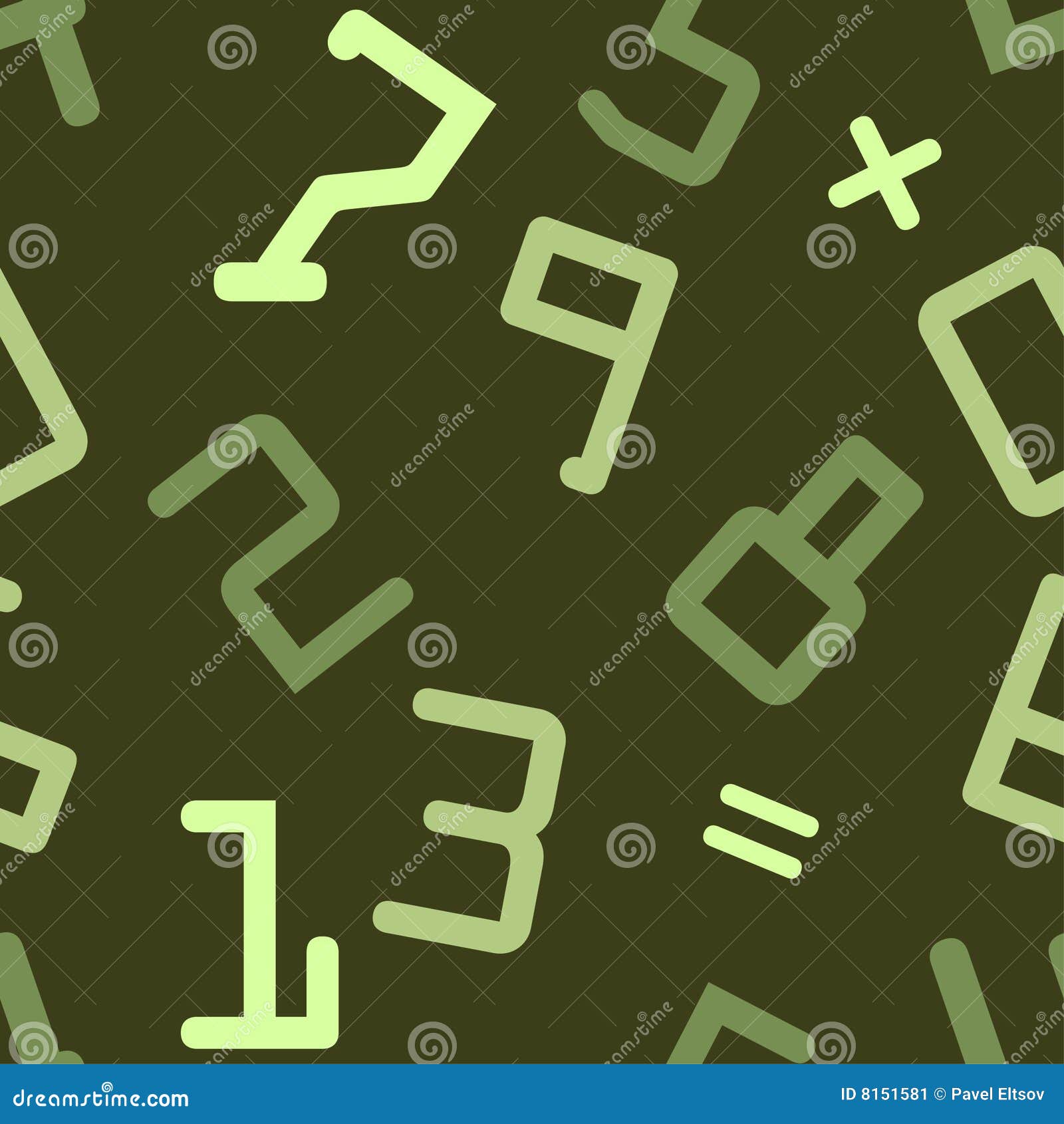 Seamless Pattern with Numbers Stock Vector - Illustration of cipher ...