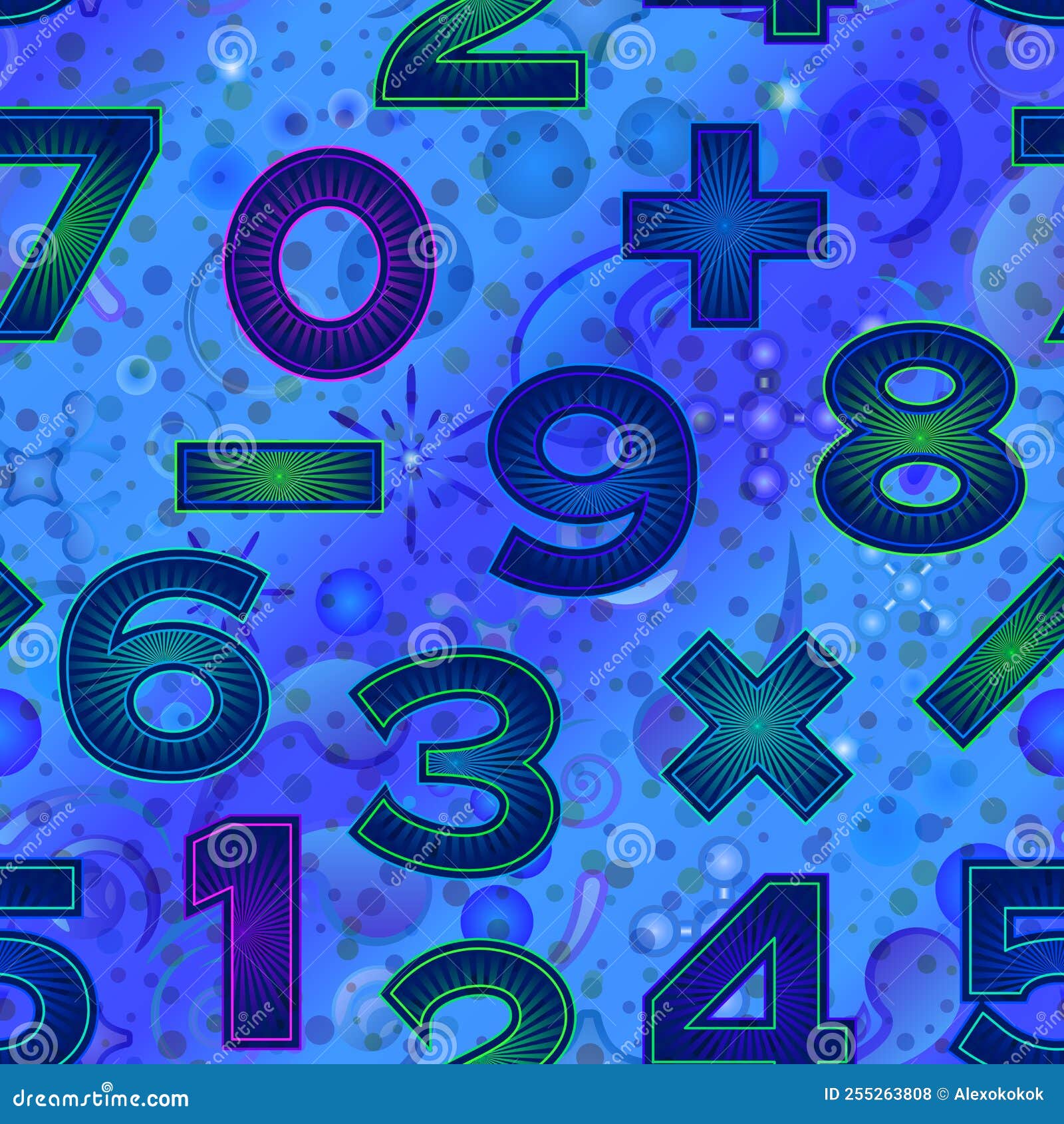 Seamless Pattern, Numbers stock vector. Illustration of four - 255263808 Seamless Pattern, Numbers stock vector. Illustration of four - 255263808