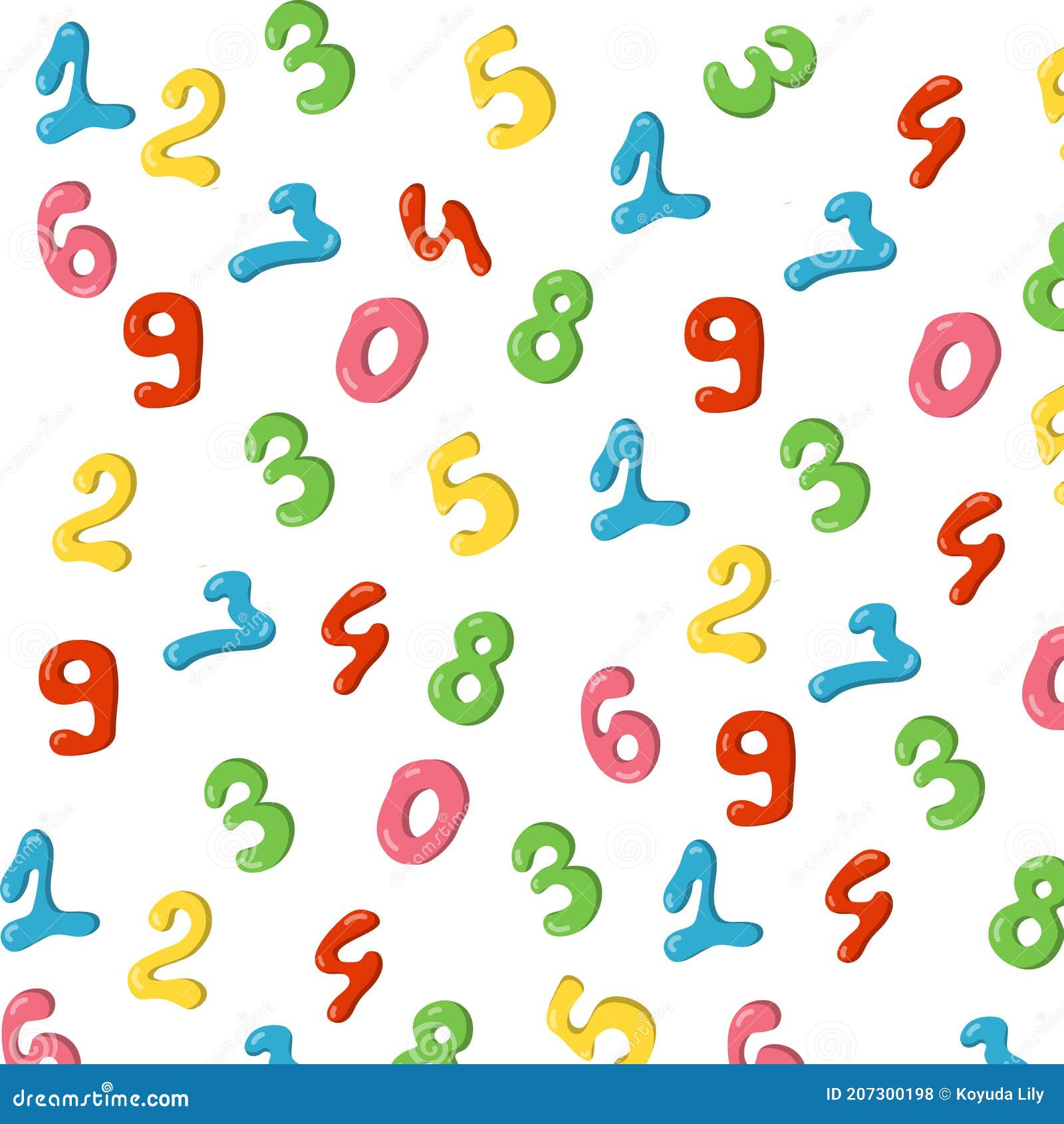 Seamless Pattern of Numbers. Children S Pattern Stock Illustration ...