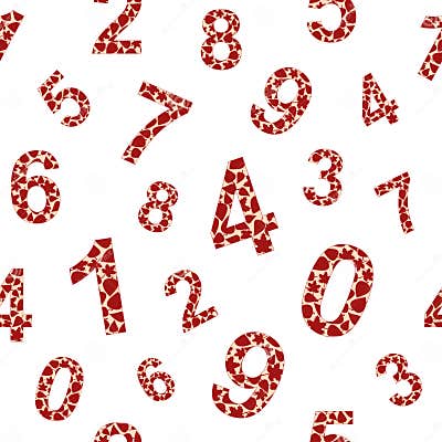 Seamless Pattern with Numbers, Mathematics Background. Vector Stock ...