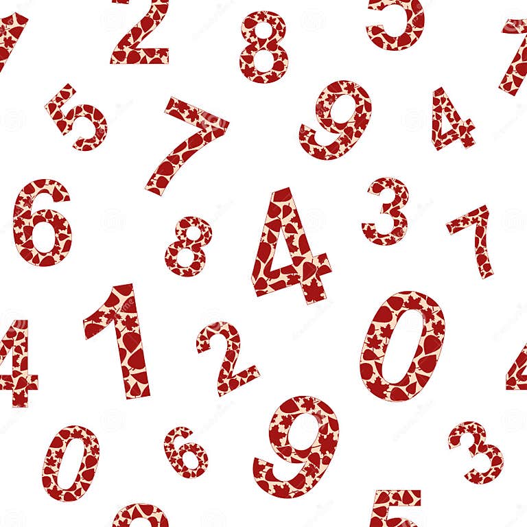 Seamless Pattern with Numbers, Mathematics Background. Vector Stock ...