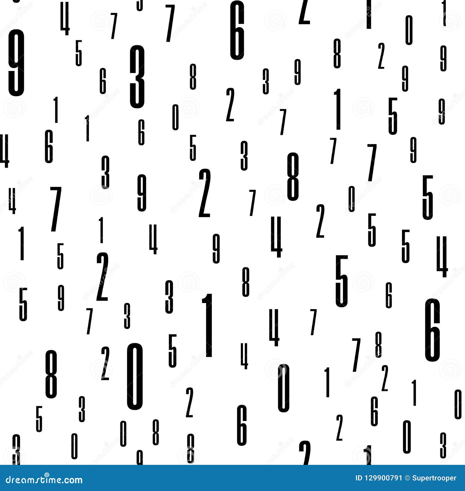 Seamless Pattern With The Numbers Stock Vector Illustration Of