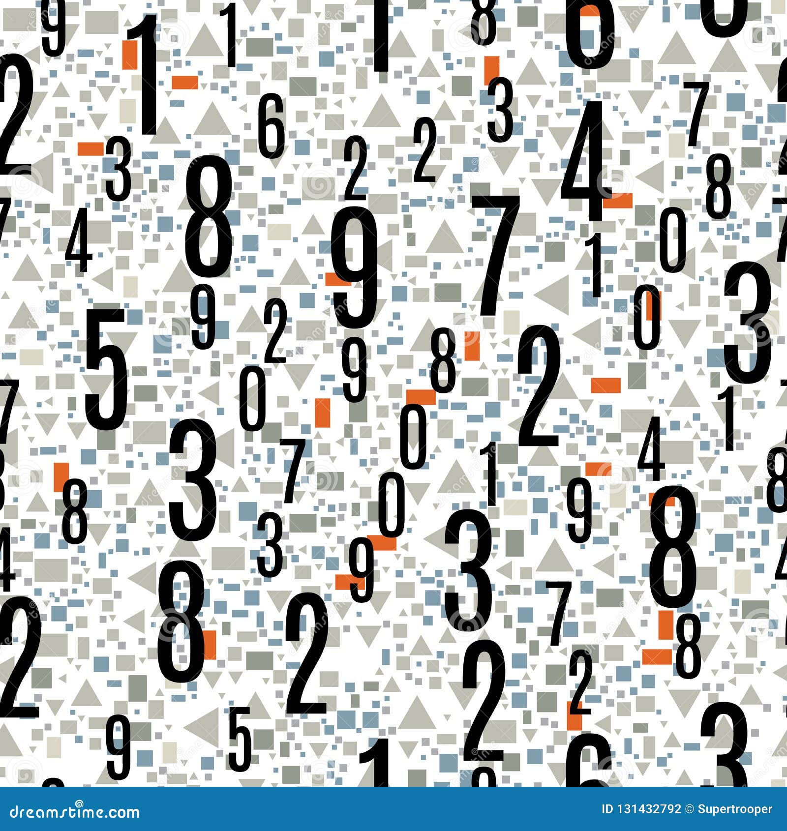 Seamless Pattern with the Numbers Stock Vector - Illustration of ...