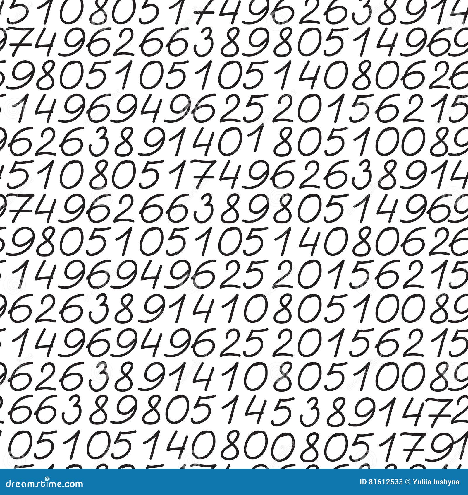 Seamless Pattern with Numbers Painted Hands Stock Vector - Illustration ...