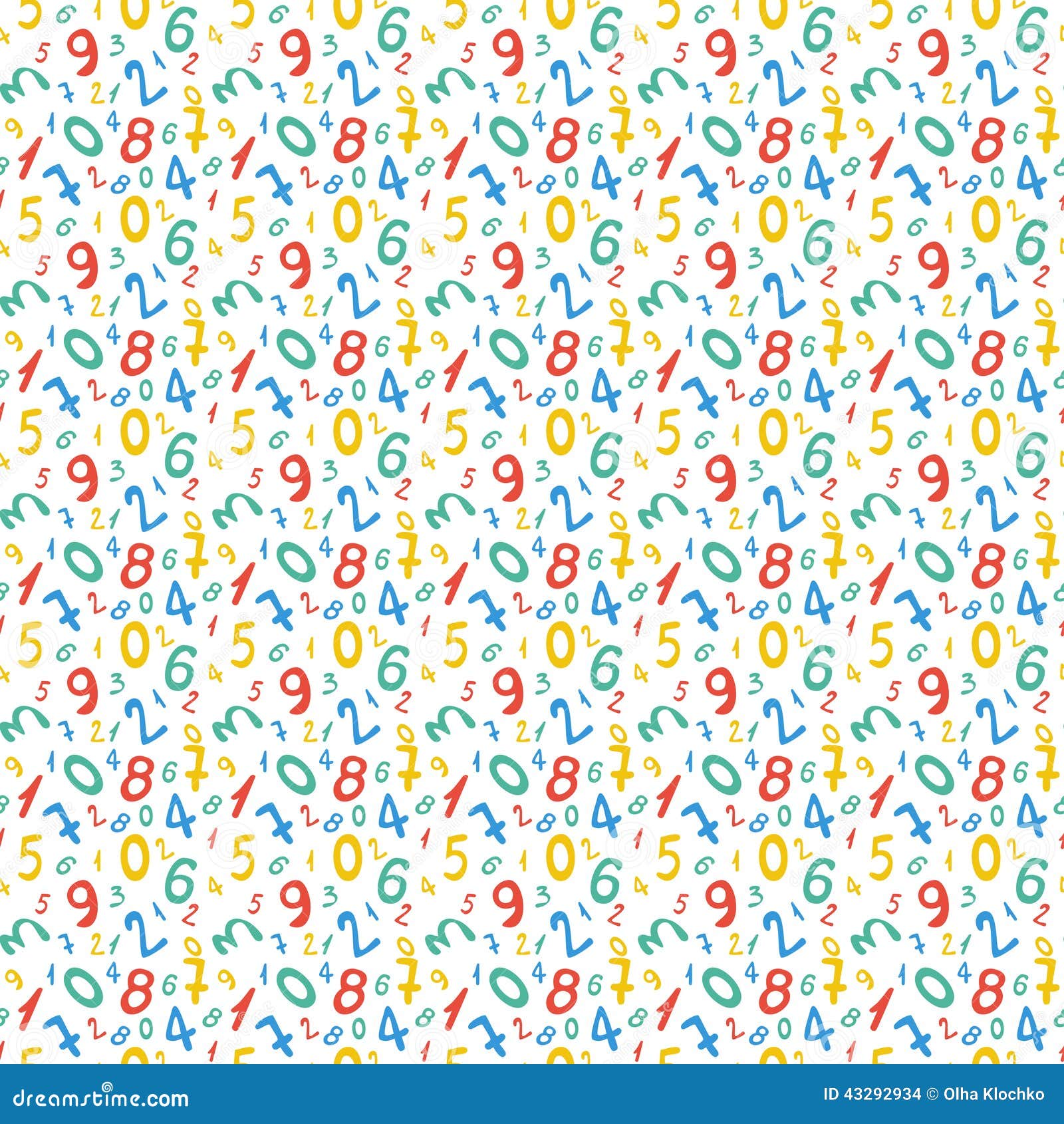Seamless Pattern with Numbers for School Design. Stock Vector ...