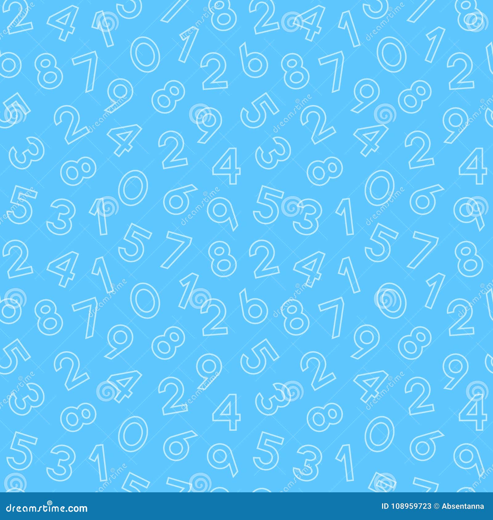 Seamless Pattern with Numbers Stock Vector - Illustration of design ...