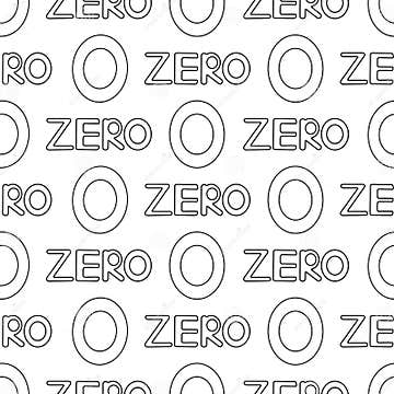 Seamless Pattern with Numeral and Word Zero. Coloring Page Stock ...