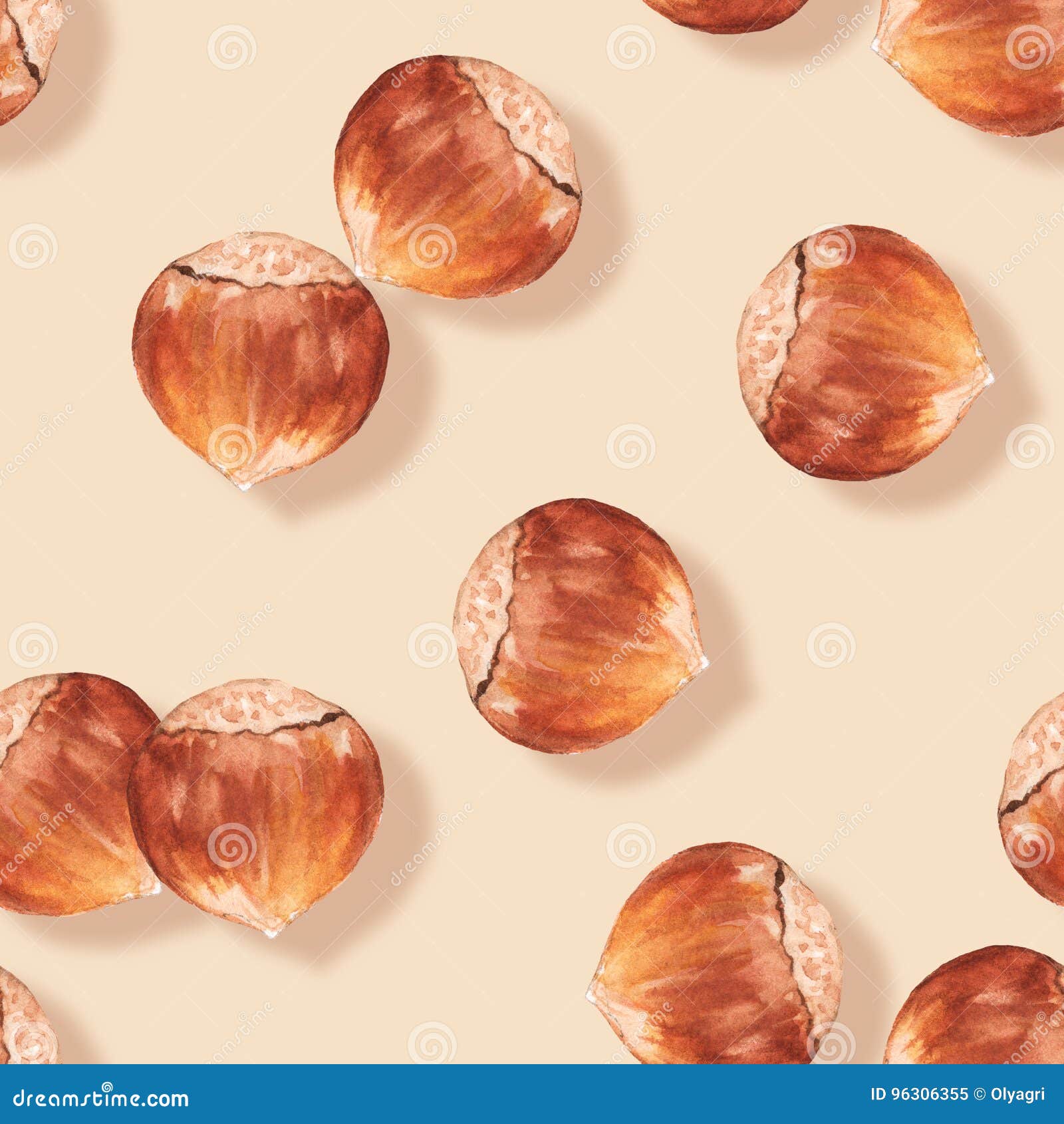Seamless Pattern with Nuts 3 Stock Illustration - Illustration of ...