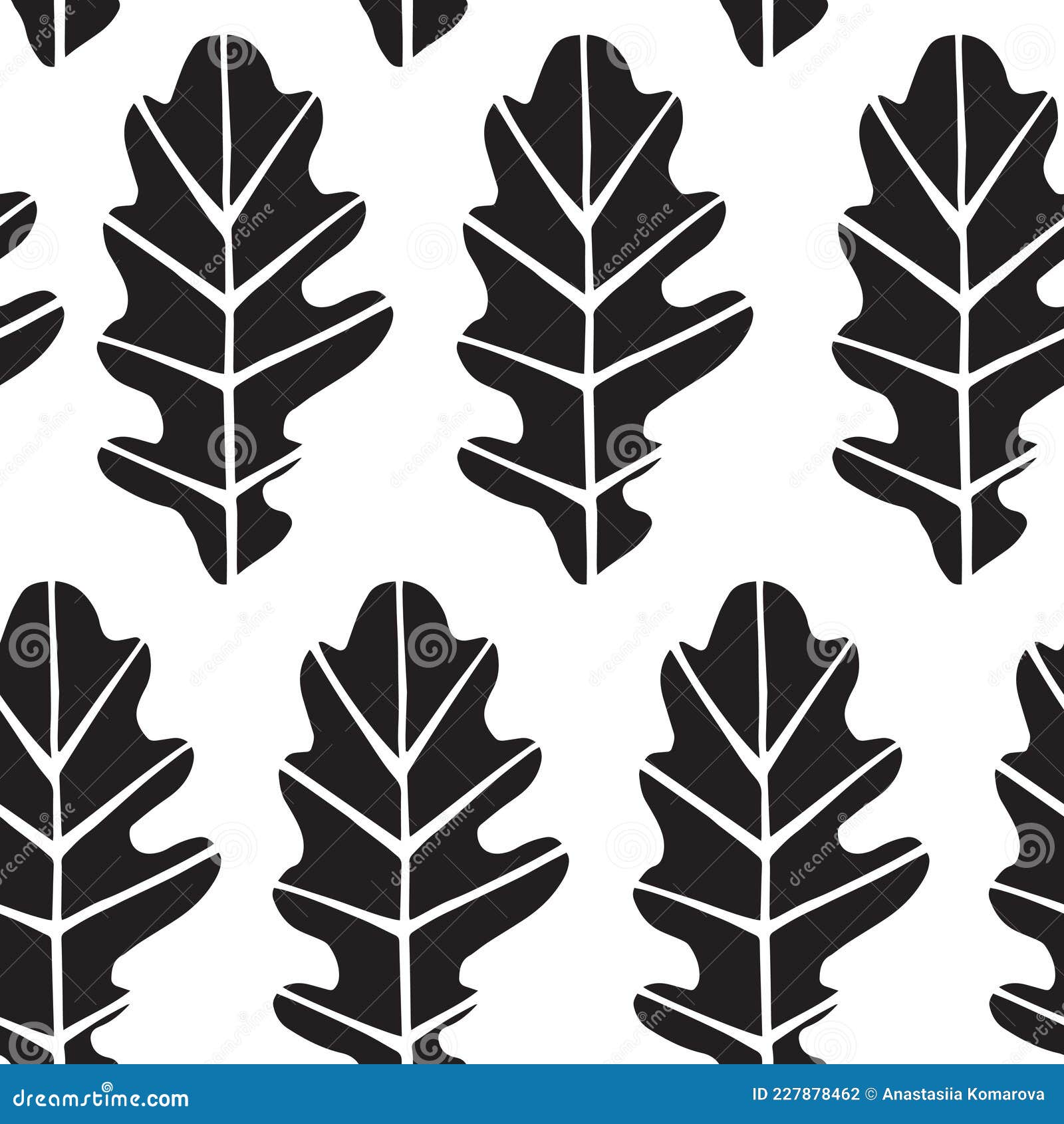 Seamless Pattern with Oak Tree Leaves. Vector Illustration Stock Vector ...