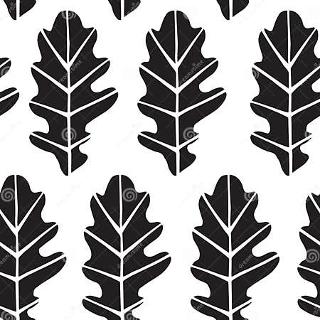Seamless Pattern with Oak Tree Leaves. Vector Illustration Stock Vector ...