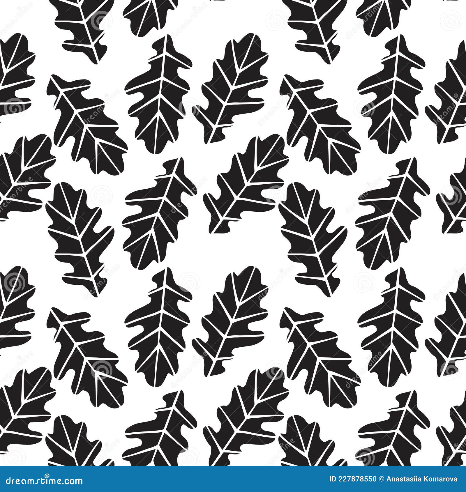 Seamless Pattern with Oak Tree Leaves. Vector Illustration Stock Vector ...