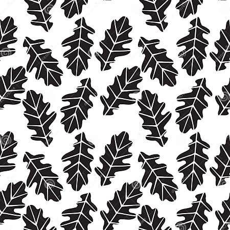 Seamless Pattern with Oak Tree Leaves. Vector Illustration Stock Vector ...
